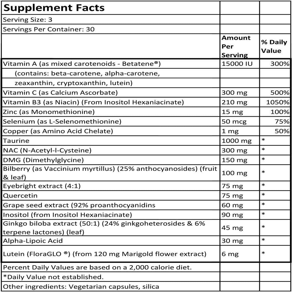 Mountain Peak Nutritionals Ocular Formula | Eye Health Supplement - The ...